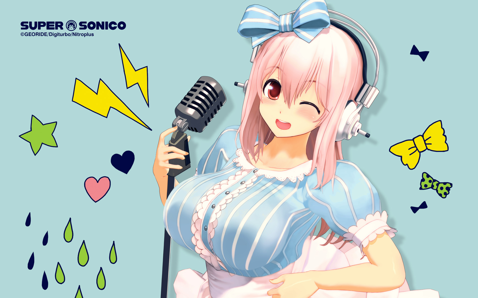 nitroplus super sonico sonico headphones wallpaper | #297549 | yande.re